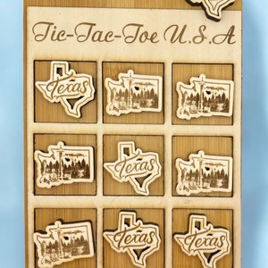 50 United States Wooden Tic Tac Toe Game Game for Kids & Adults - Fun ...