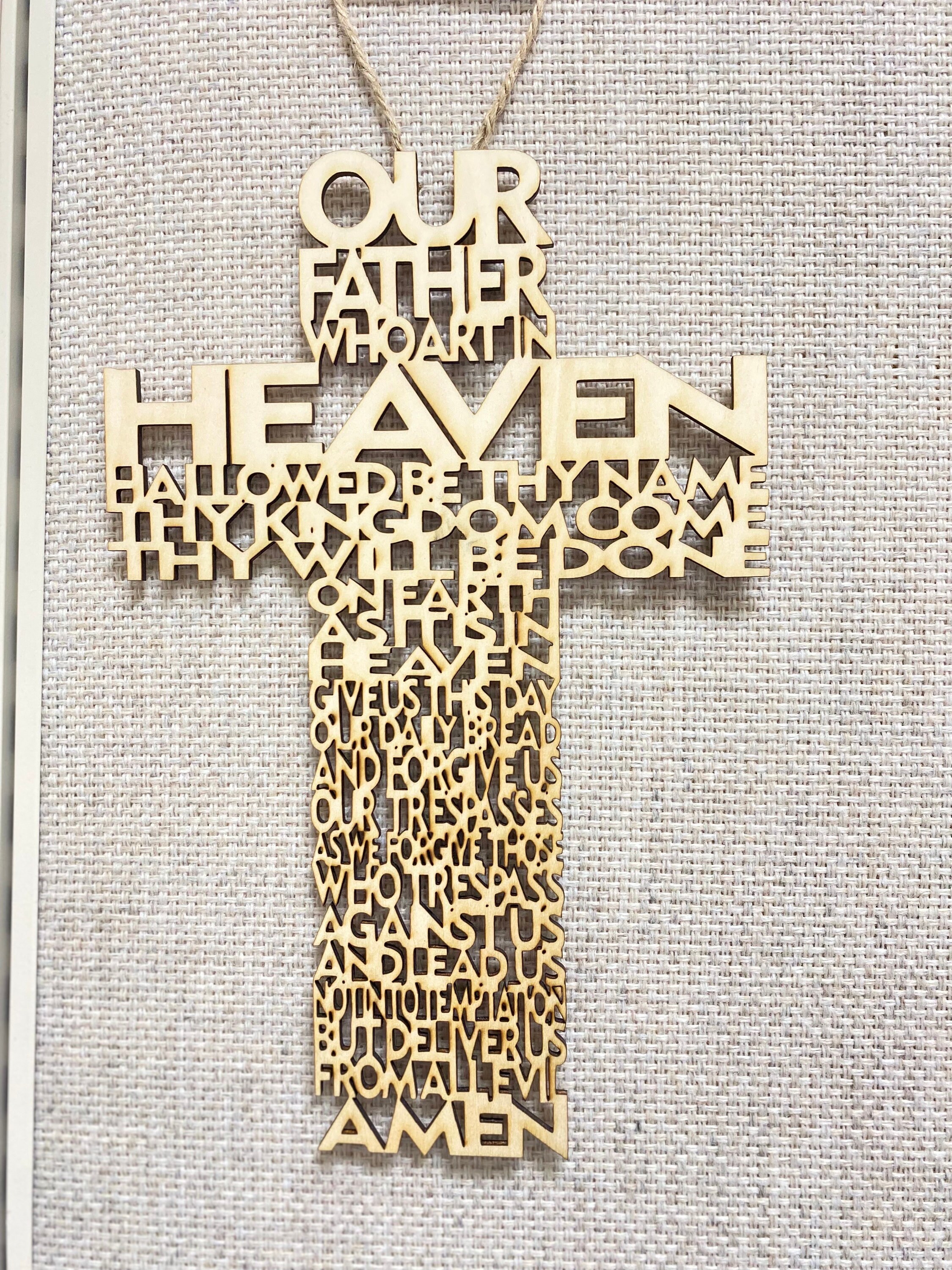 Lord's Prayer Cross Wall Decor Wood Laser Cut - Etsy