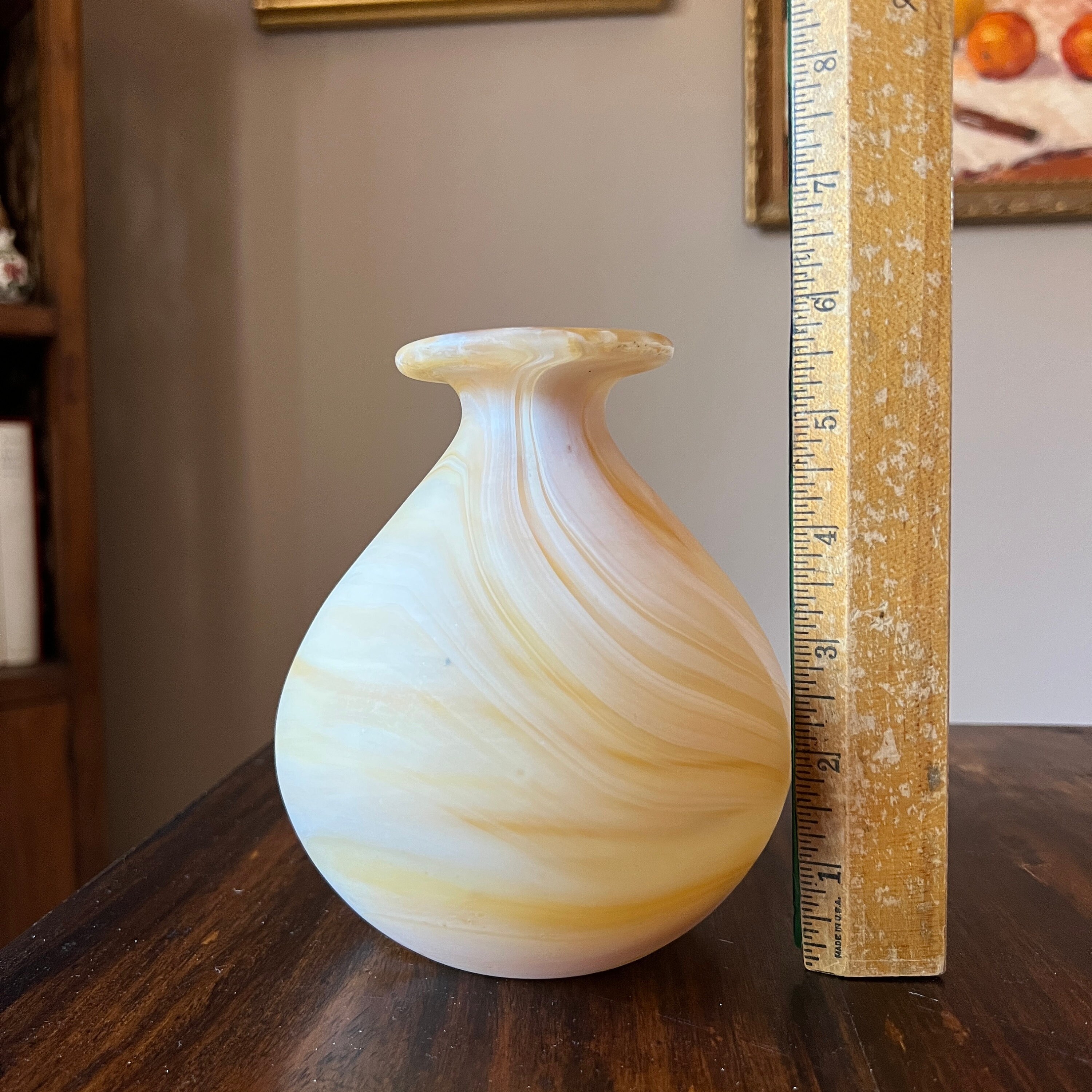 Marbled Tan Slag Glass Style Vase Bohemian Minimalist Neutral - Etsy
