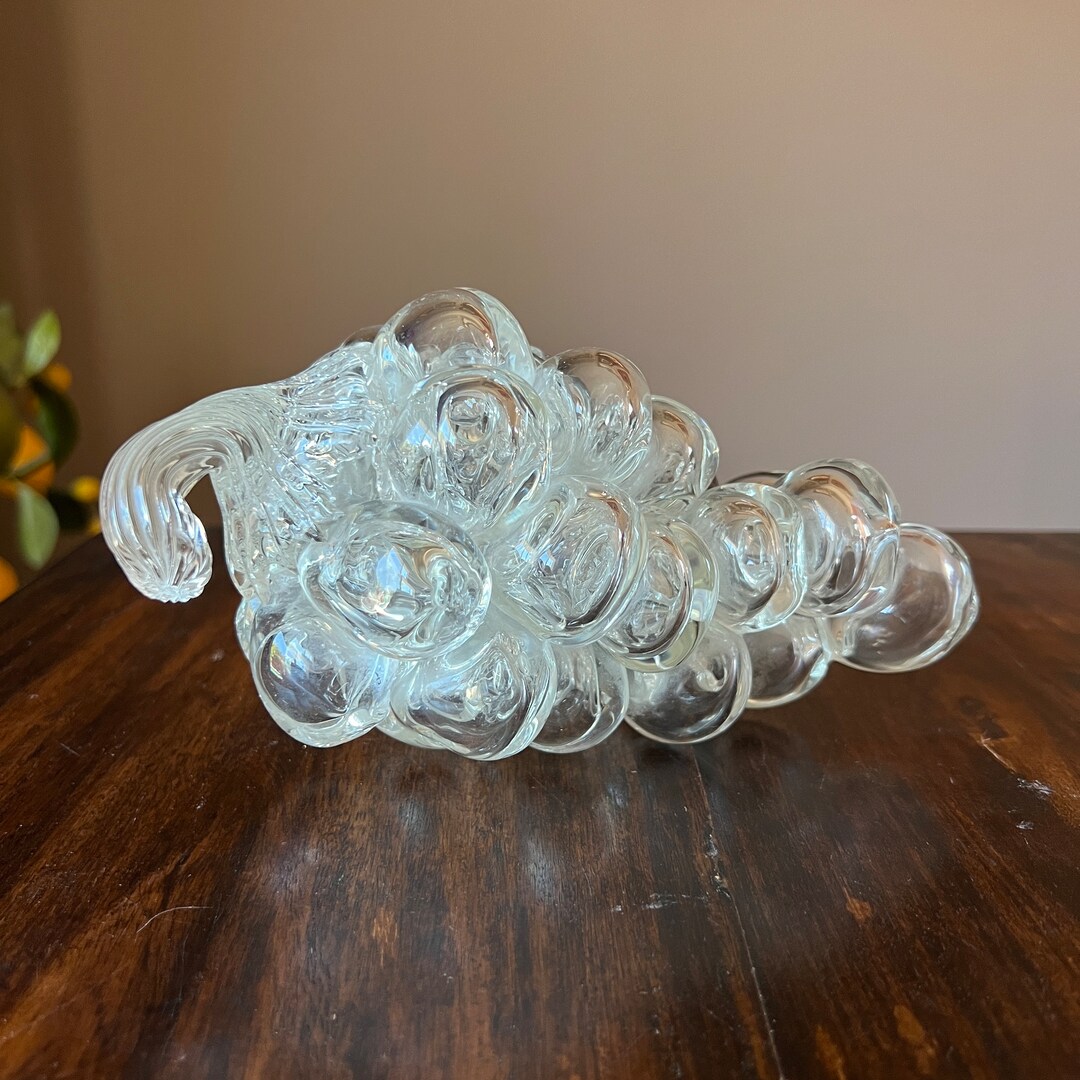 Large Italian Clear Glass Grape Cluster Vintage Display Object Turned ...