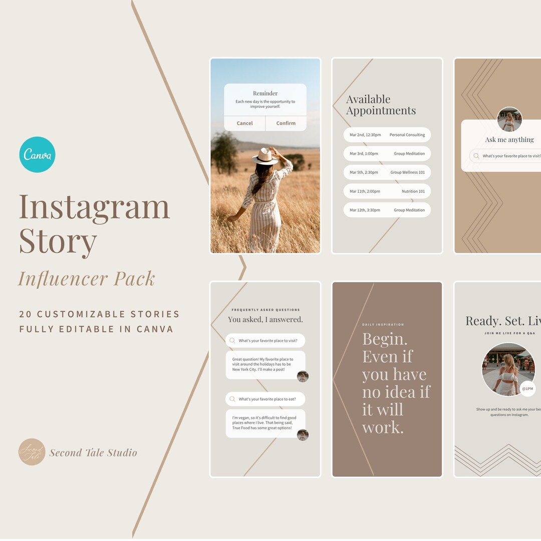Influencer Instagram Story for Canva / Canva Template for Social Media ...