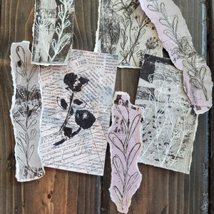 Hand Painted Ephemera for Collage, Art Journaling, Mixed Media, Junk ...