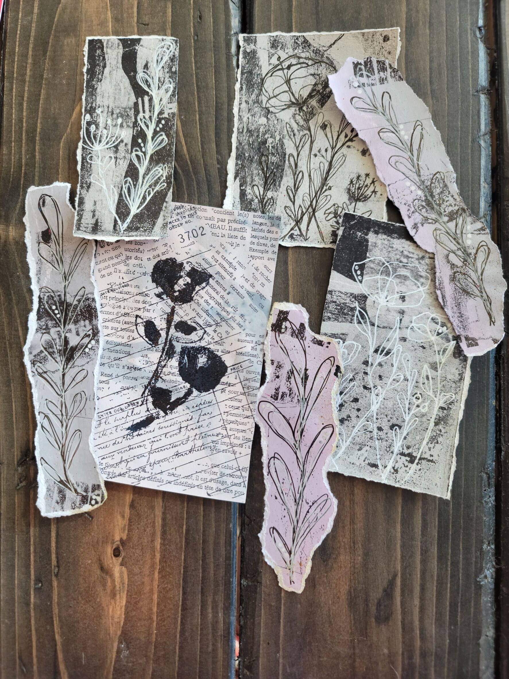 Hand Painted Ephemera for Collage, Art Journaling, Mixed Media, Junk ...