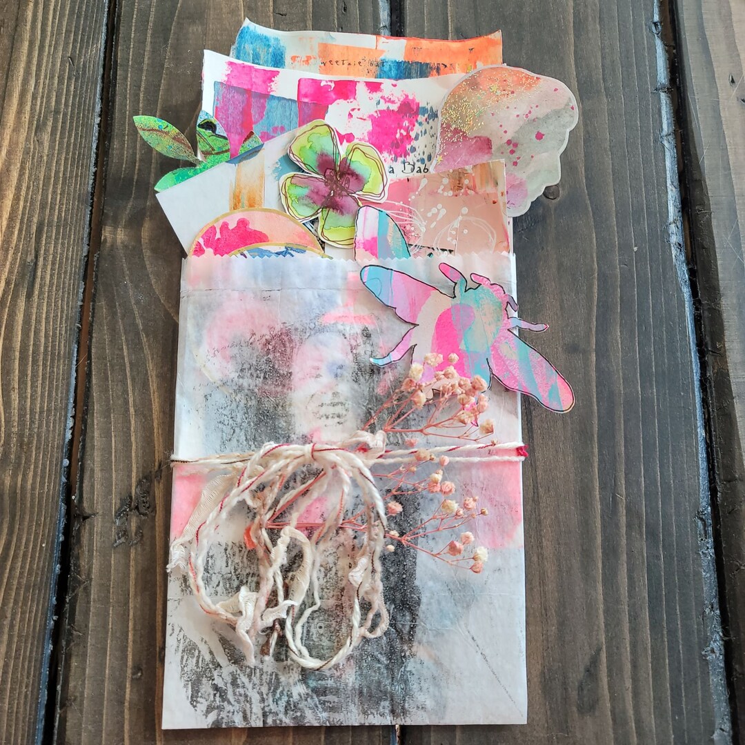 Hand Painted Ephemera for Collage, Art Journaling, Mixed Media, Junk ...