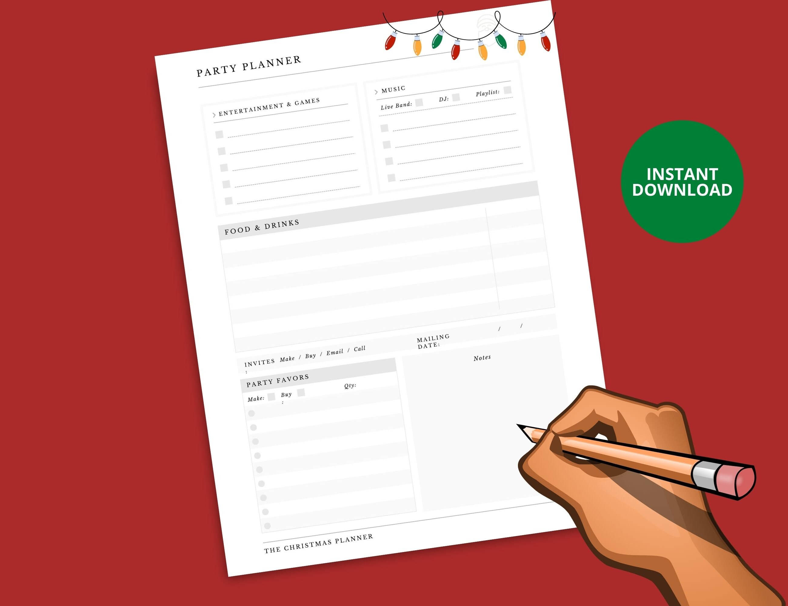 Christmas Party Planner Holiday Party Planner Printable - Etsy