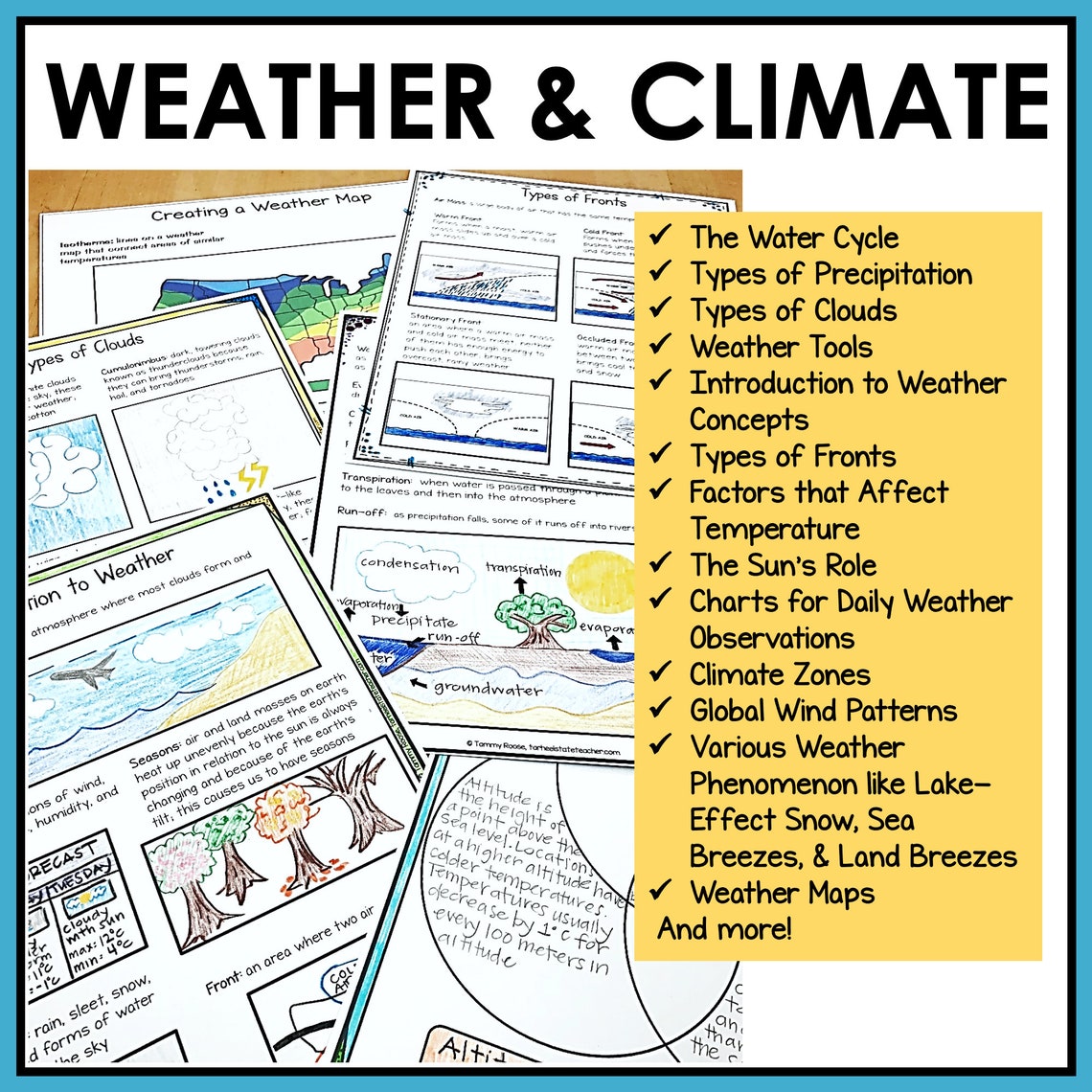 Weather & Climate Research Project | Science Notebook for Students ...