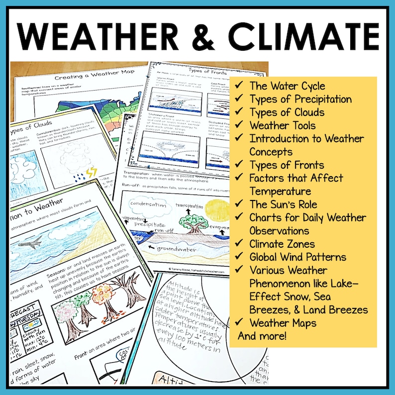 Weather & Climate Research Project | Science Notebook for Students ...