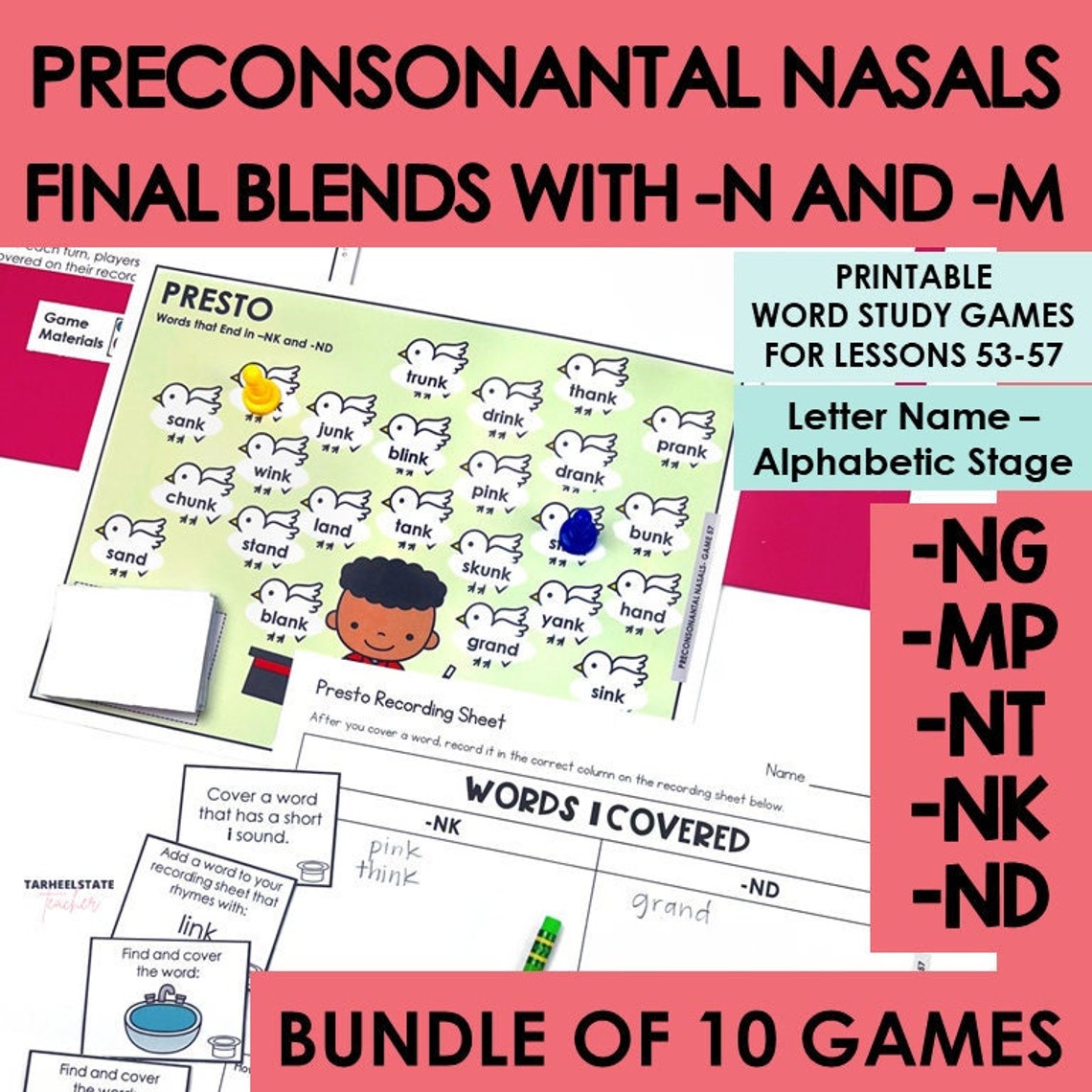 Preconsonantal Nasals Phonics Games Ng, Mp, Nt, Nk, Nd CVC Phonics ...