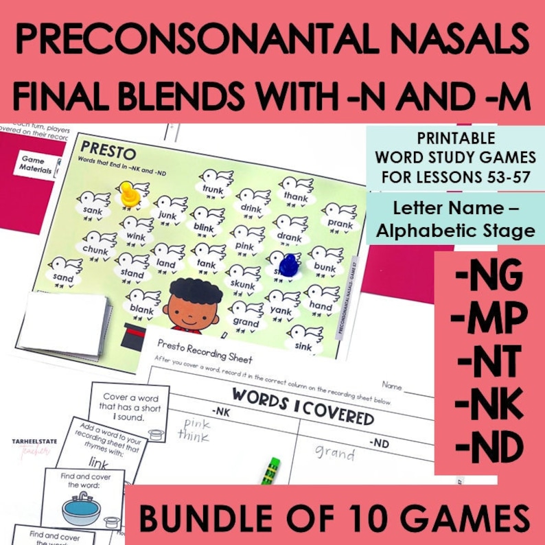 Preconsonantal Nasals Phonics Games | Ng, Mp, Nt, Nk, Nd | CVC Phonics ...