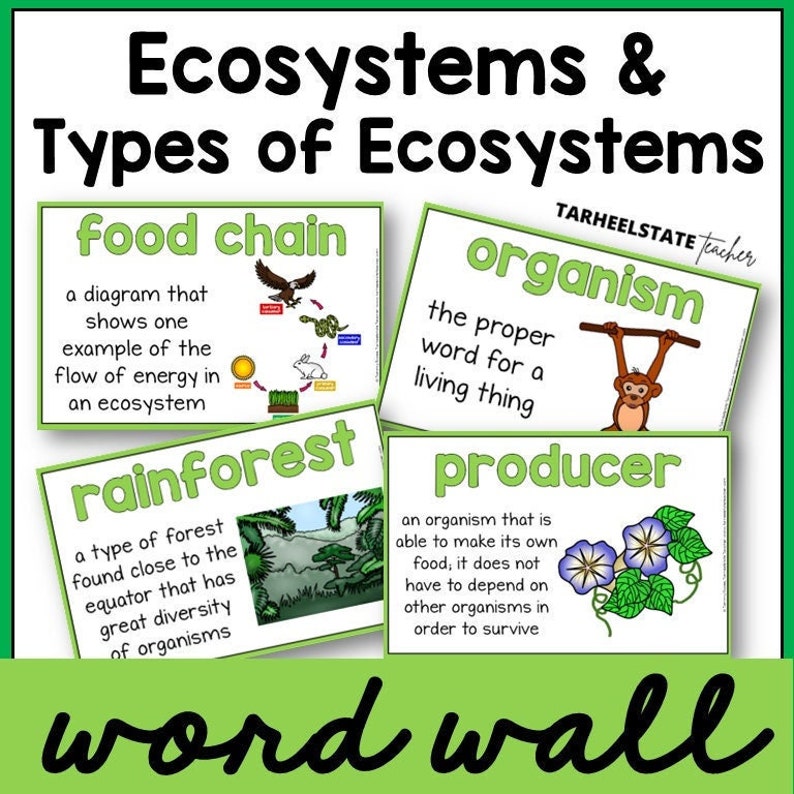 Ecosystems Biomes Definition Posters for Science Bulletin Board ...