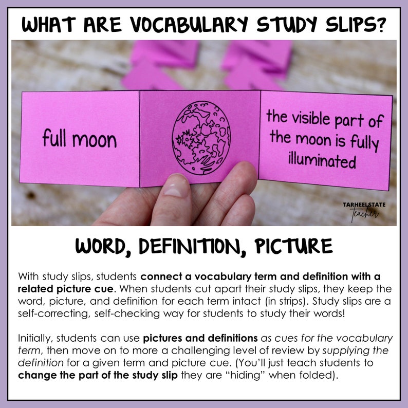 Phases of the Moon Vocabulary and Definition Practice | Vocabulary ...