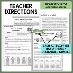 Compound Words Syllables and Affixes Games and Activities Bundle ...