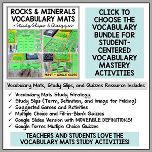 Rocks and Minerals Vocabulary Posters | Science Word Wall (digital ...