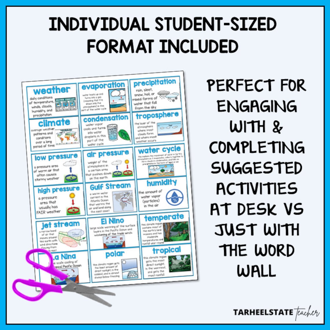 Weather, Climate, Weather Tools Definition Posters for Science Bulletin ...