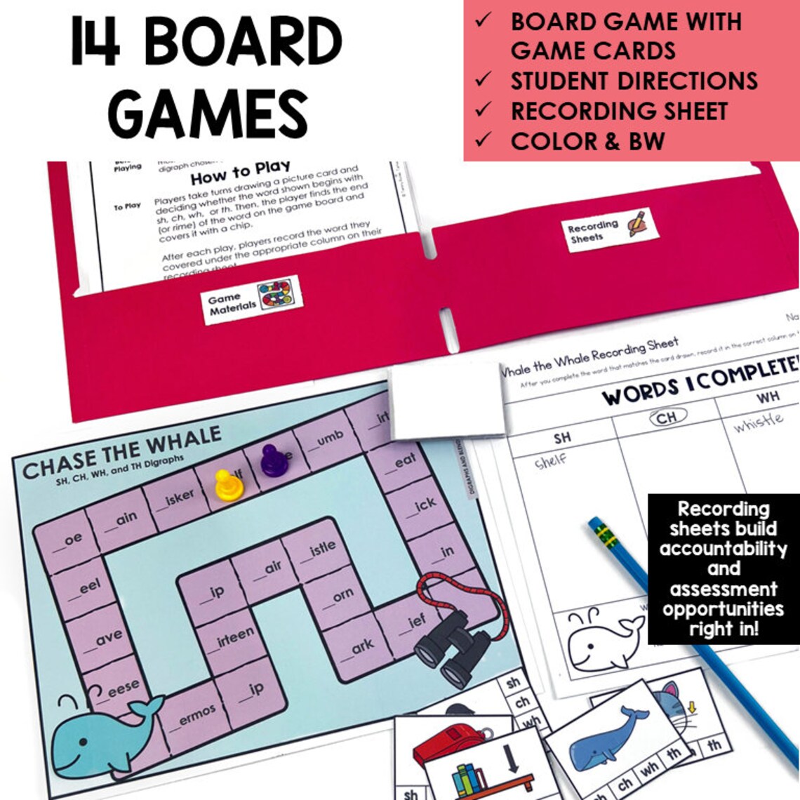 Beginning Digraphs & Blends Phonics Games and Activities Elementary ...