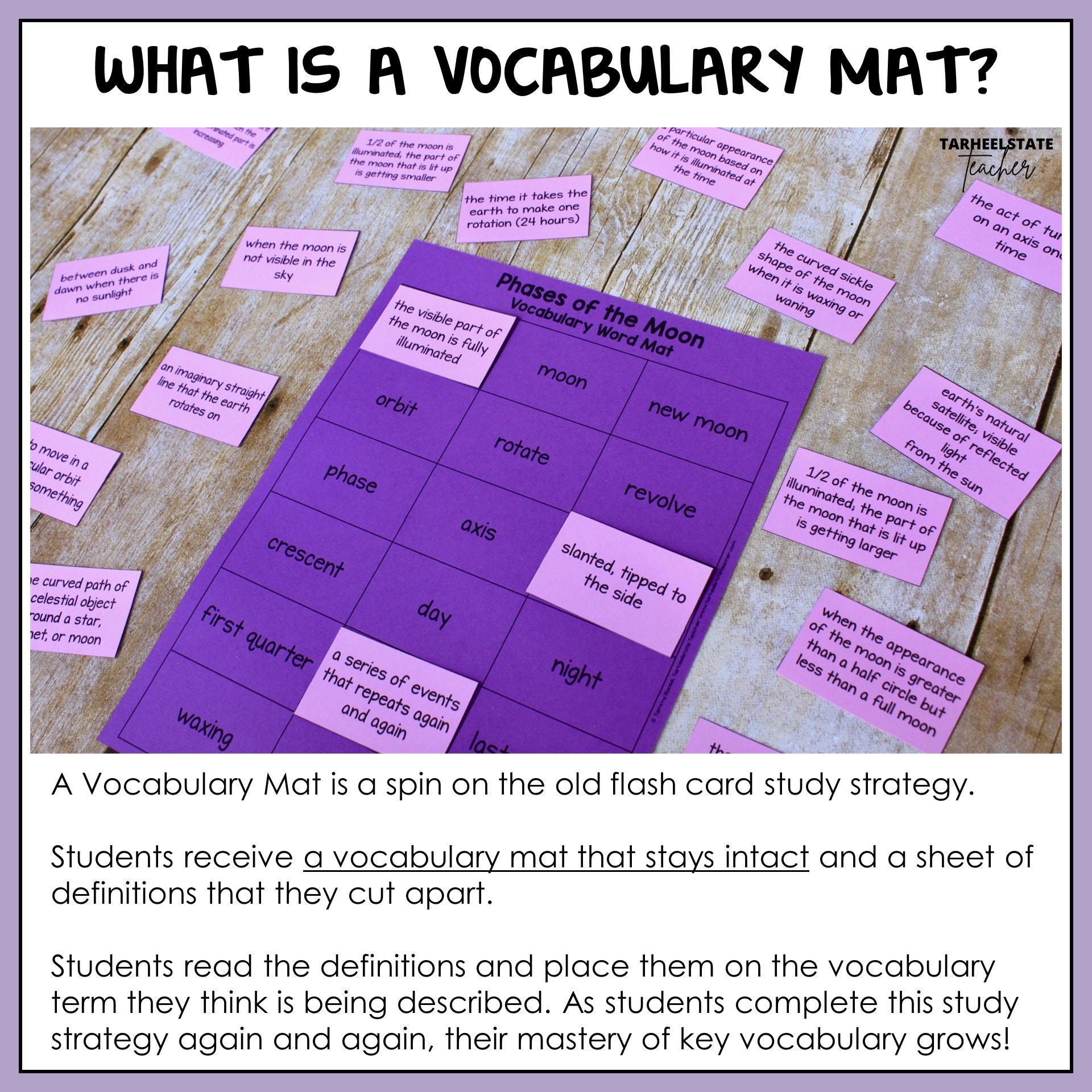 Phases of the Moon Vocabulary and Definition Practice | Vocabulary ...