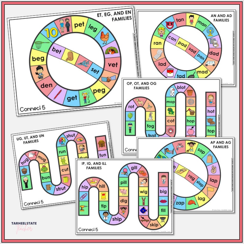 Short Vowel CVC Word Family Games Bundle Common Word Families With ...