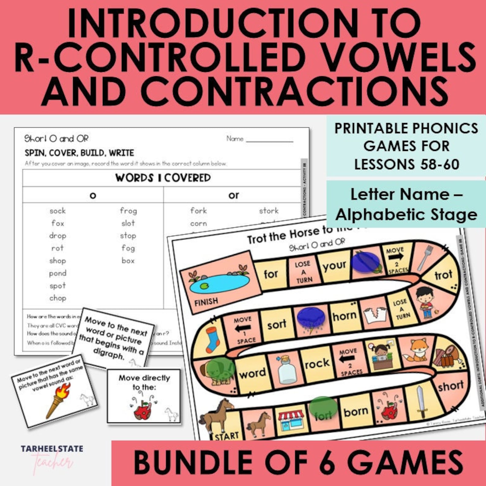 R-controlled Vowel Games and Activities Bundle | Elementary Phonics ...