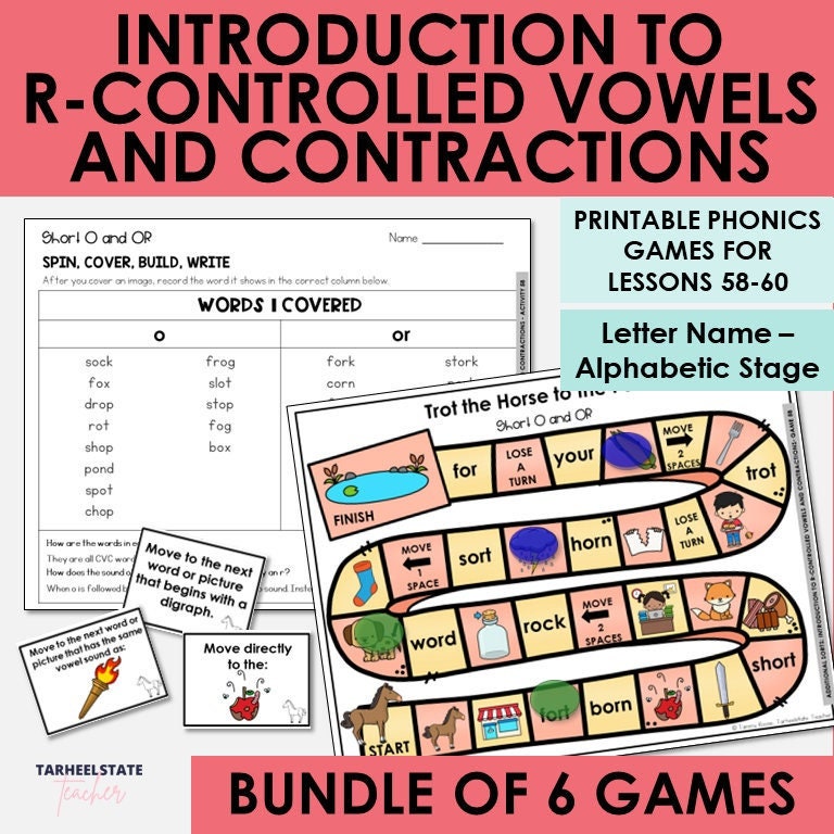 R-controlled Vowel Games and Activities Bundle | Elementary Phonics ...