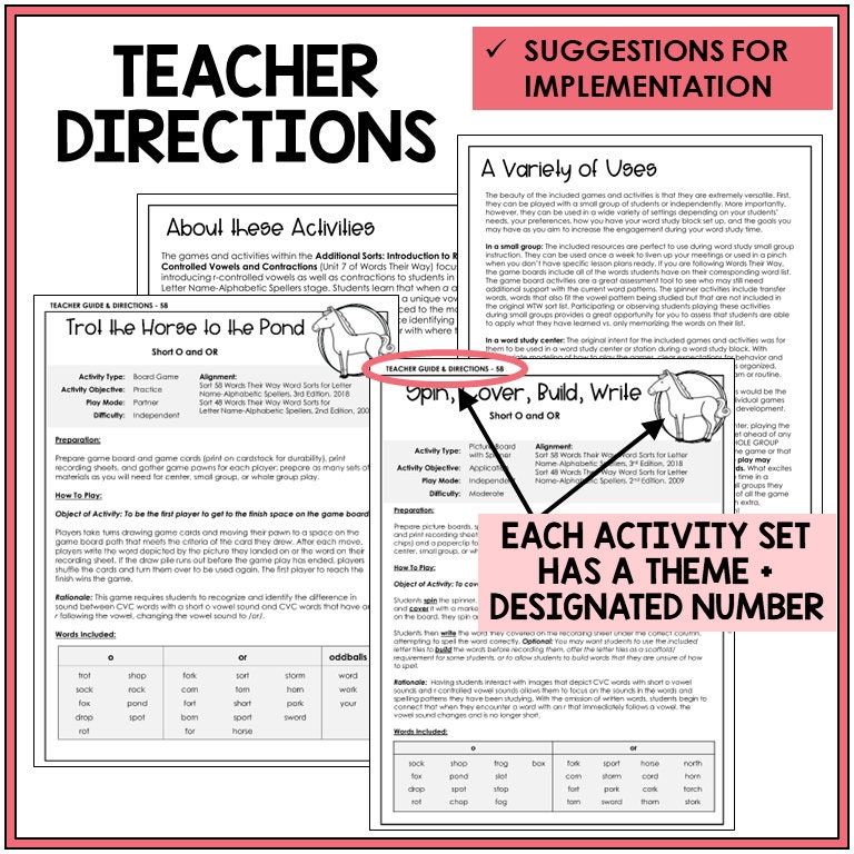 R-controlled Vowel Games and Activities Bundle Elementary Phonics ...
