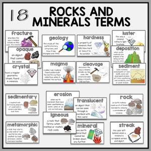 Properties of Rocks and Minerals Definition Posters for Science ...