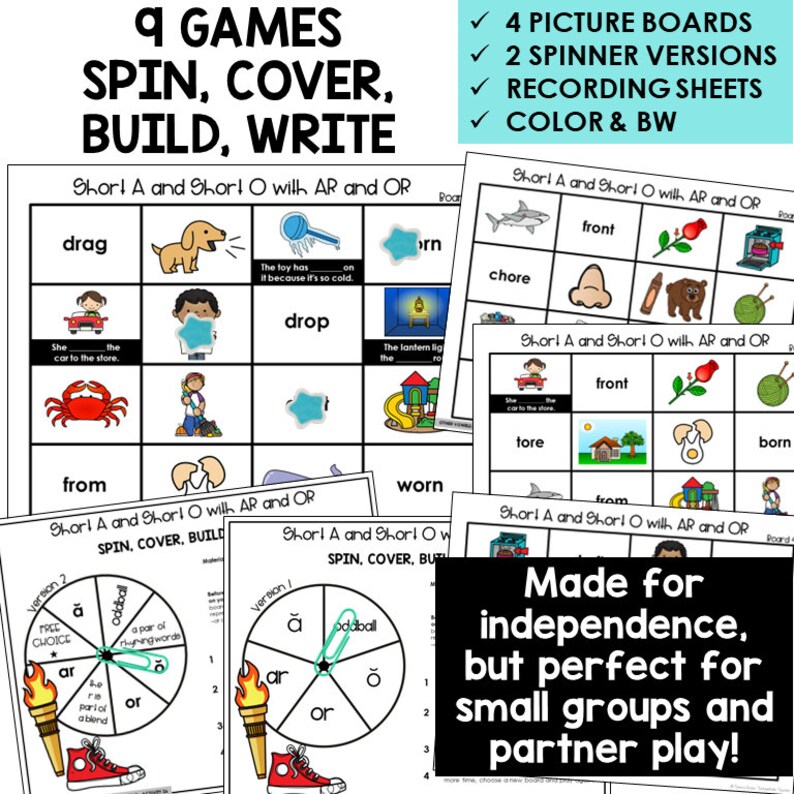 R-controlled Vowel Patterns Bundle Within Word Pattern Activities ...