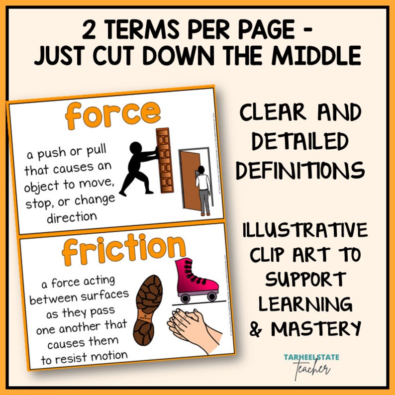 Force and Motion/simple Machines Definition Posters for Science ...