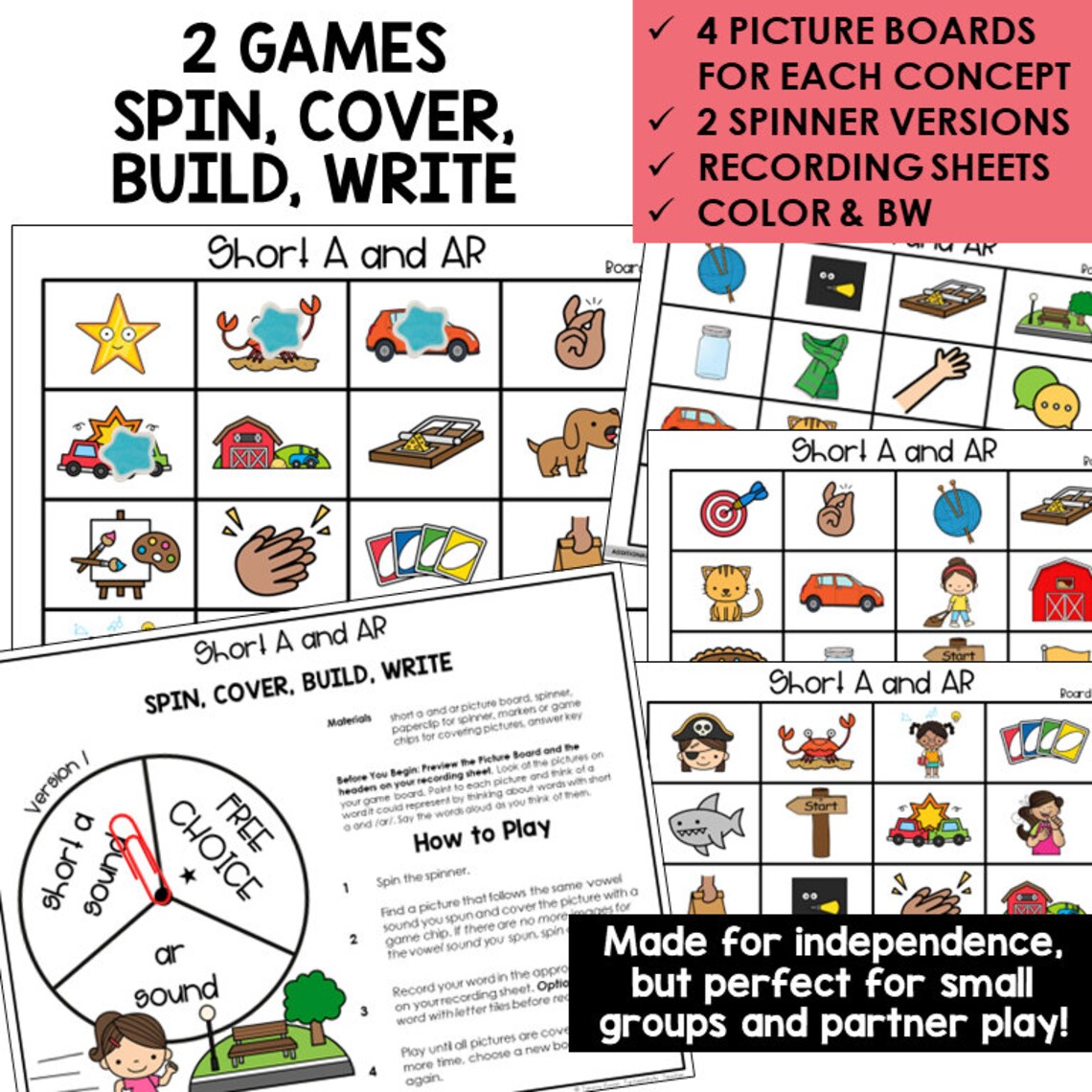 R-controlled Vowel Games and Activities Bundle Elementary Phonics ...