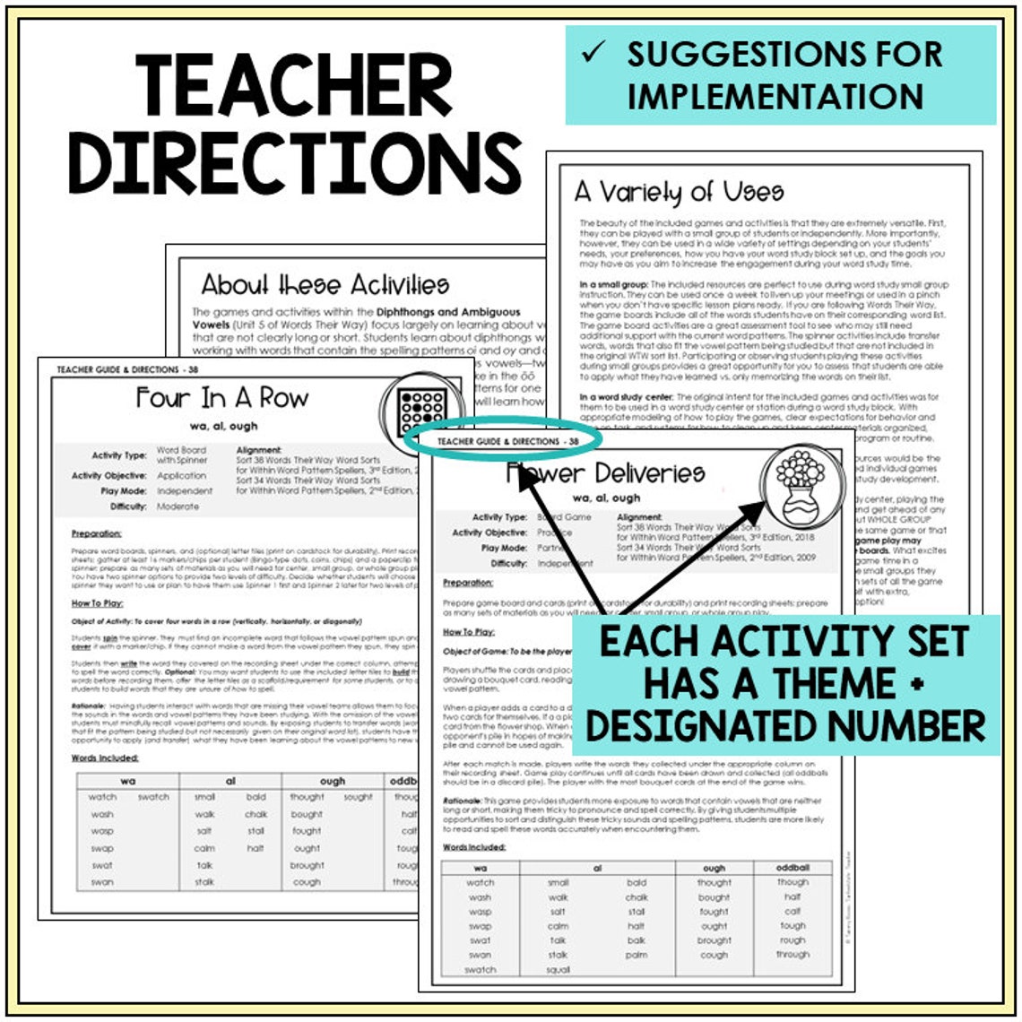 Diphthong & Ambiguous Vowel Games | Within Word Pattern Activities ...