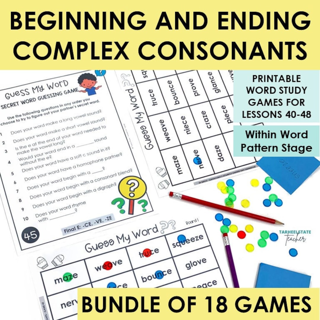 Beginning Ending Complex Consonants Games & Activities - Etsy