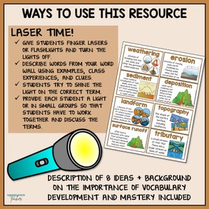 Weathering, Erosion, Landforms Definition Posters for Science Bulletin ...