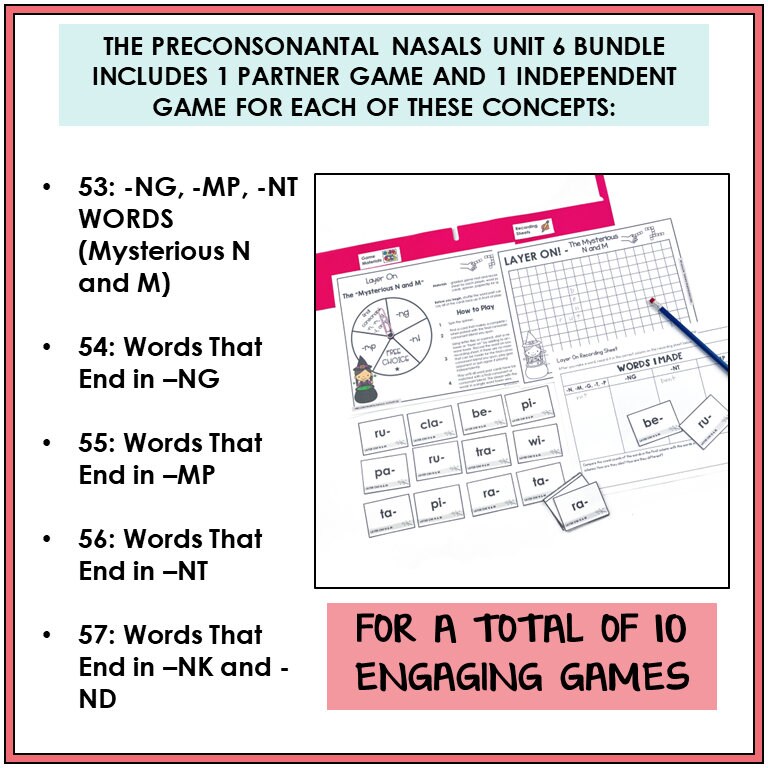 Preconsonantal Nasals Phonics Games | Ng, Mp, Nt, Nk, Nd | CVC Phonics ...
