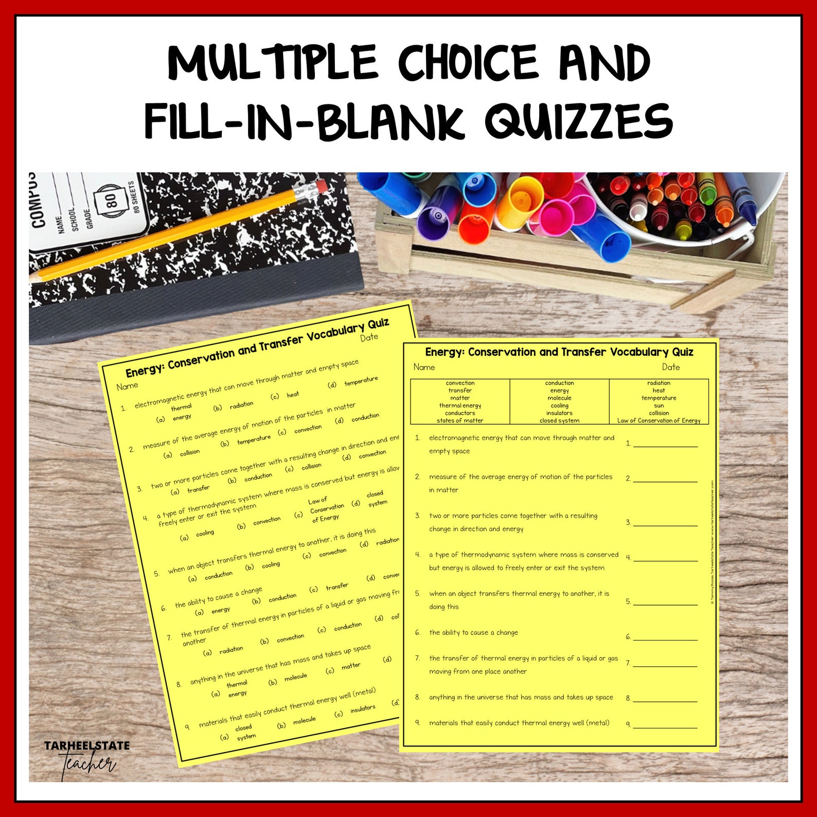 Conservation and Transfer of Energy Vocabulary & Definition Practice ...