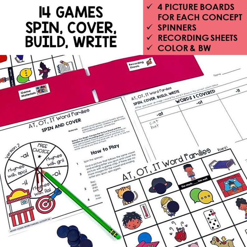 Mixed Short Vowels in CVC Words Games & Activities | Word Family Games ...