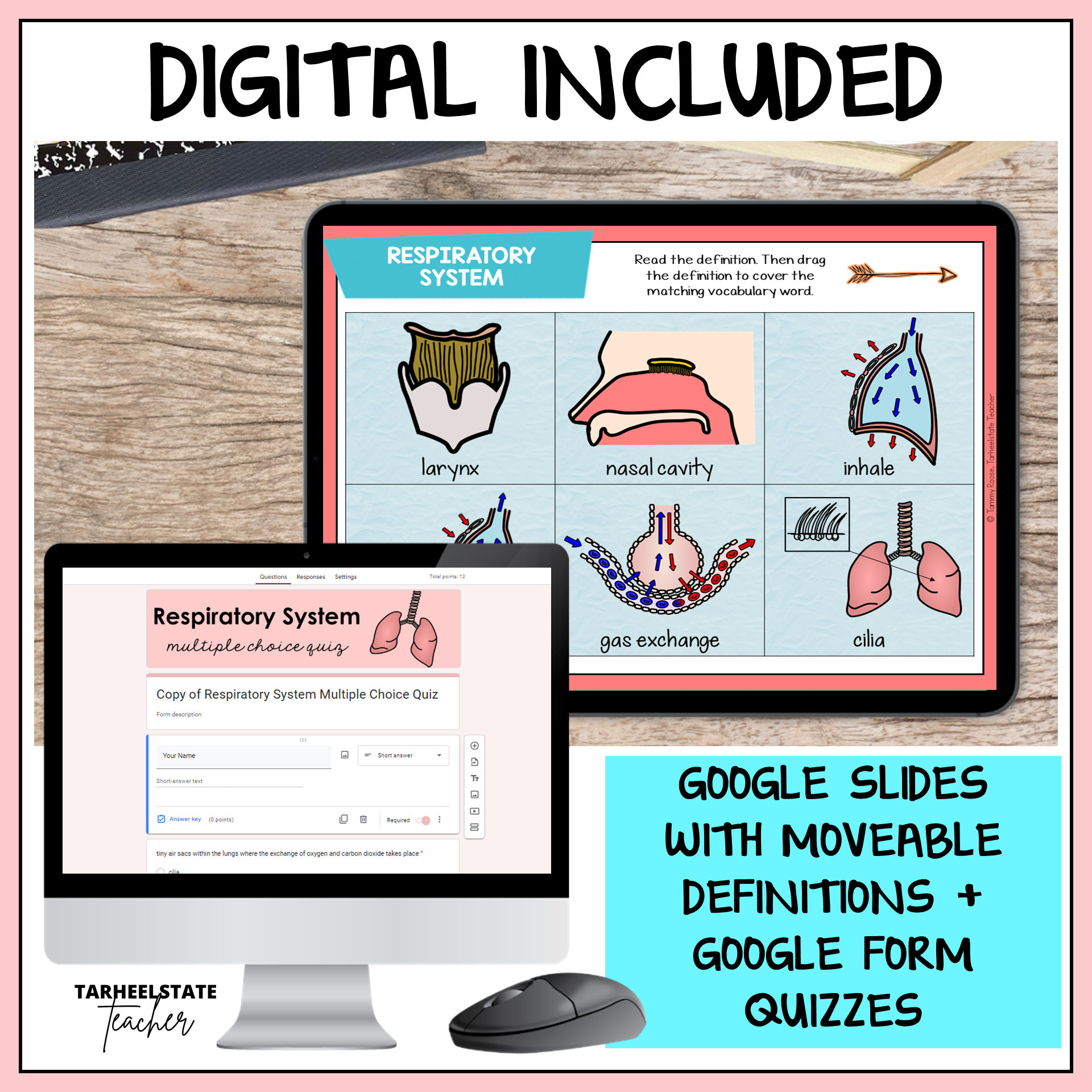 Respiratory & Circulatory System Vocabulary and Definition Practice ...