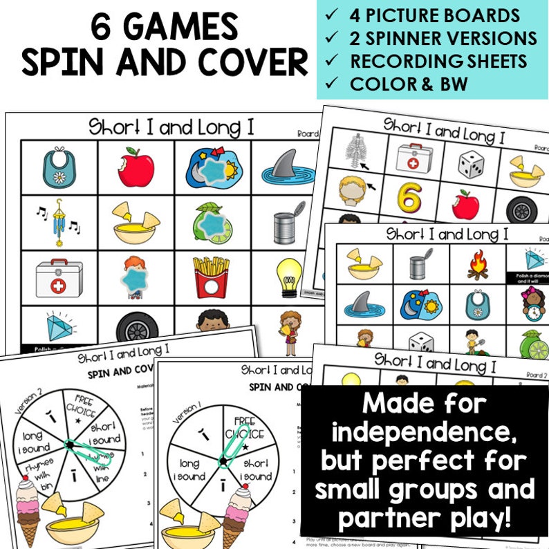 Short and Long Vowel Sounds Activities and Games Bundle | Elementary ...