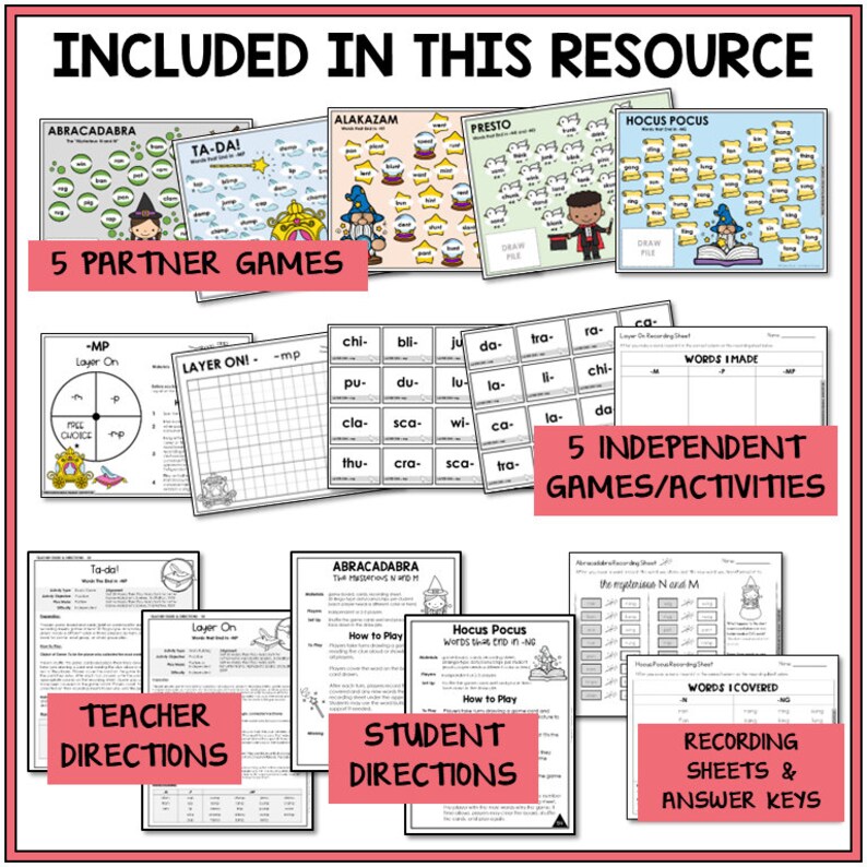 Preconsonantal Nasals Phonics Games | Ng, Mp, Nt, Nk, Nd | CVC Phonics ...