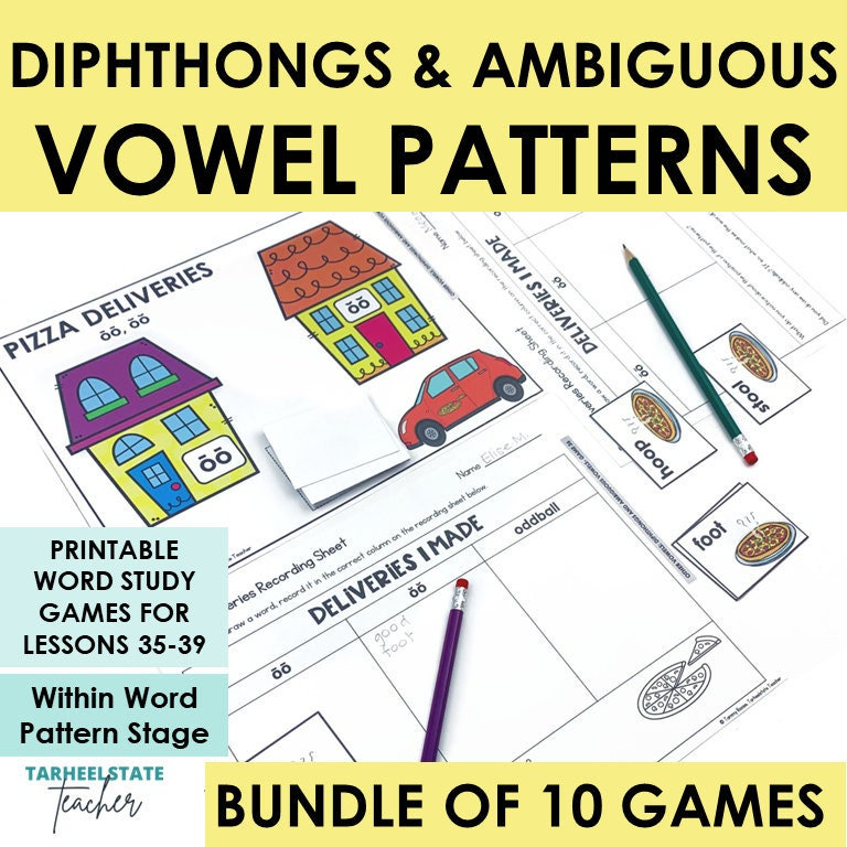 Diphthong & Ambiguous Vowel Games | Within Word Pattern Activities ...