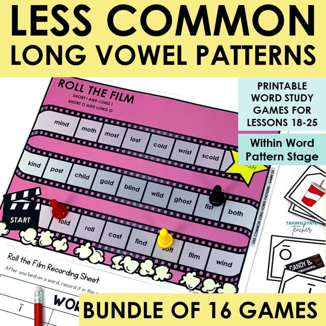Less Common Long Vowel Patterns Activity and Games Bundle | Elementary ...