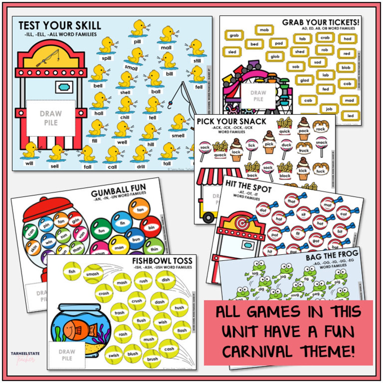 Mixed Short Vowels in CVC Words Games & Activities | Word Family Games ...