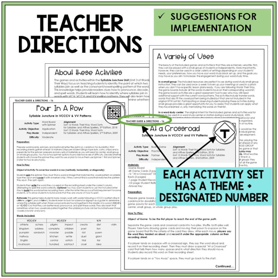 Syllable Juncture Patterns Syllables and Affixes Games and Activities ...