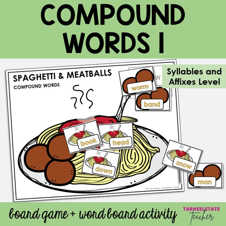 Compound Words Syllables and Affixes Games and Activities Bundle ...