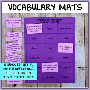 Phases of the Moon Vocabulary and Definition Practice | Vocabulary ...