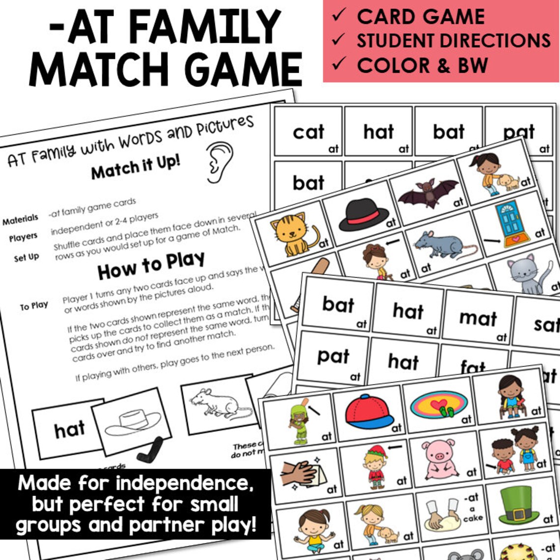 Short Vowel CVC Word Family Games Bundle Common Word Families With ...