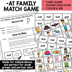 Short Vowel CVC Word Family Games Bundle | Common Word Families With ...