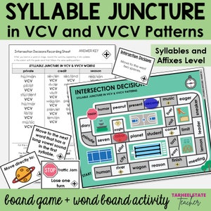 Syllable Juncture Patterns Syllables and Affixes Games and Activities ...