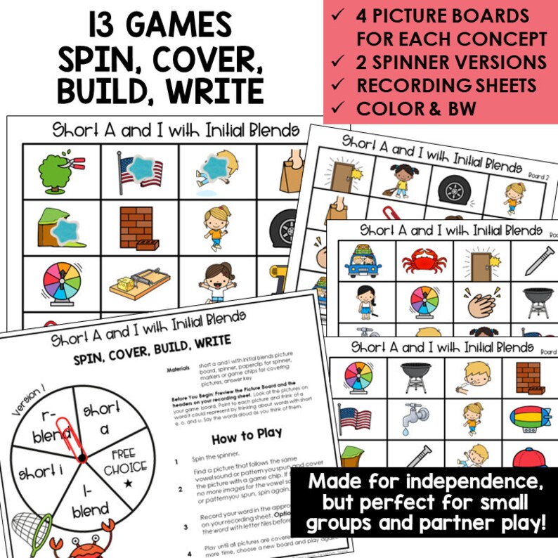 Short Vowels in CVC Words Games and Activities | Elementary Phonics ...