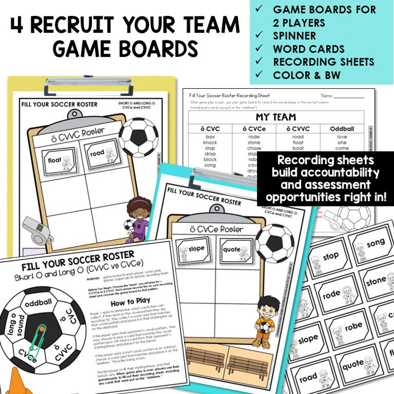 Common Long Vowel Patterns Cvce and CVVC Activity and Games Bundle ...