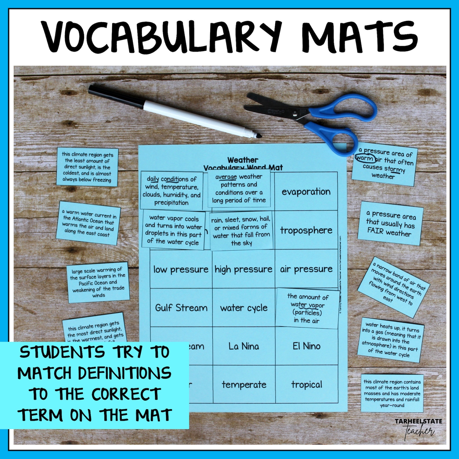 Weather Vocabulary Study Guide | Science Flashcards & Quizzes (digital ...