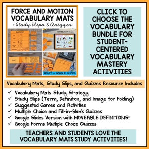 Force and Motion/simple Machines Definition Posters for Science ...